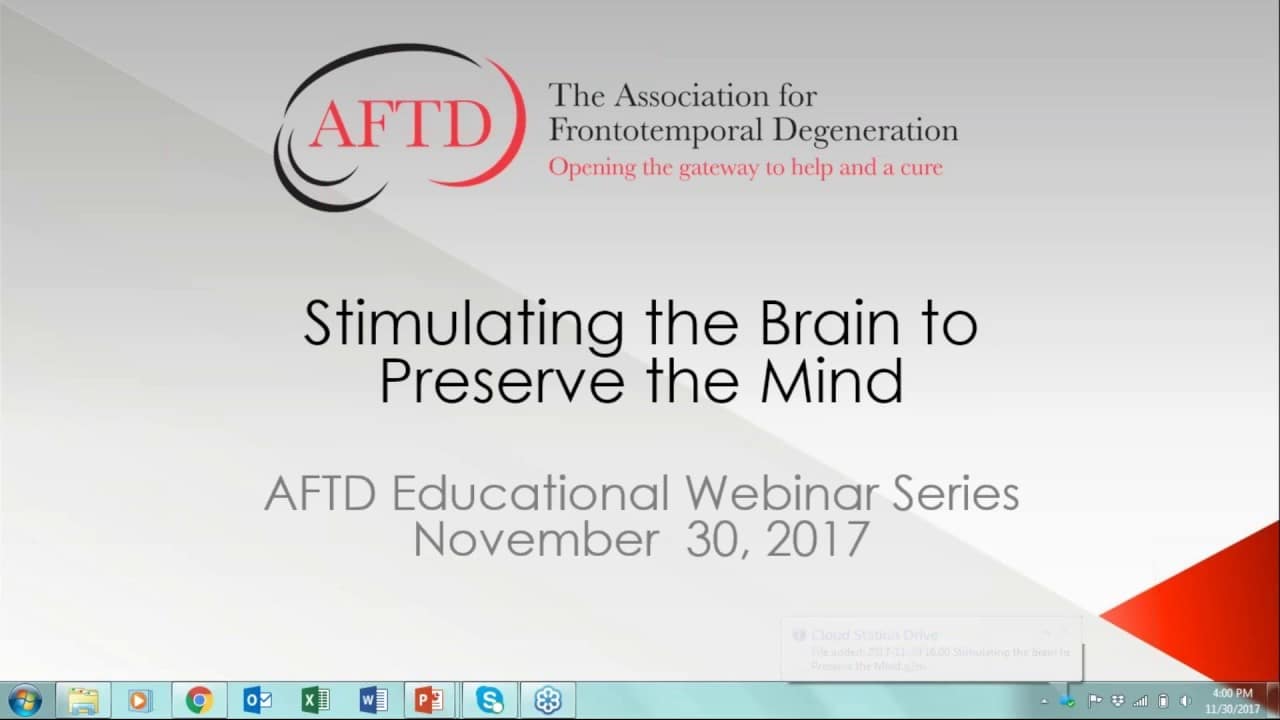 Webinar: Stimulating the Brain to Preserve the Mind | AFTD