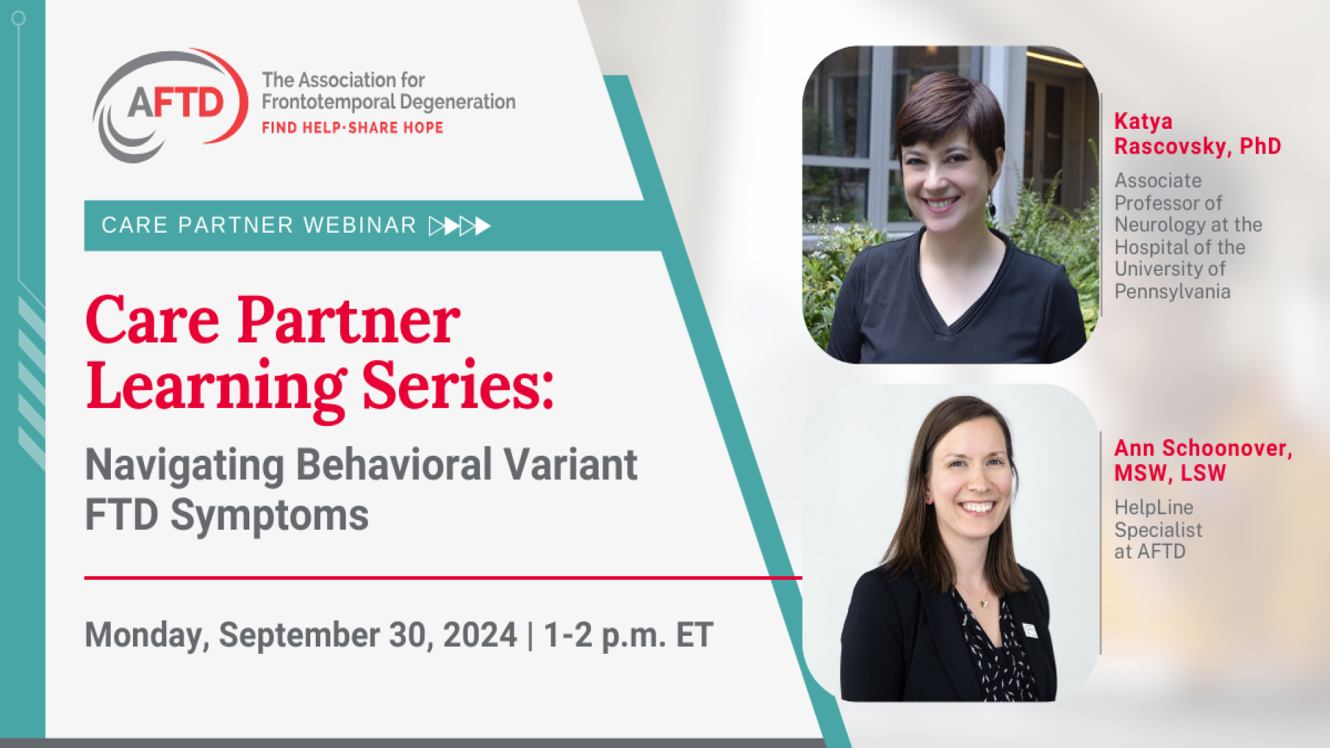 AFTD Care Partner Learning Series Webinar: Navigating Behavioral ...